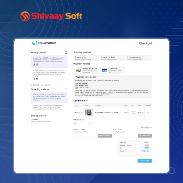 nopCommerce Instant one page Checkout |NopCommerce Development-Gold Solution Partner