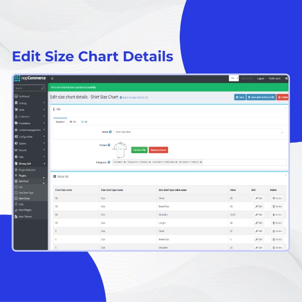 Product Size Chart Plugin|NopCommerce Development-Gold Solution Partner